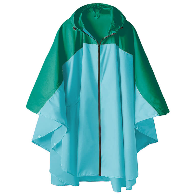 Contrast Color Hooded Zip Up Rain Poncho Jacket for Men Women – SaphiRose